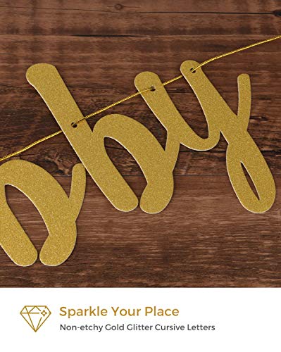 Party101 Gold Glitter Pop the Bubbly She's Getting a Hubby Banner - Bachelorette Decorations - Engagement Party, Bridal Brunch, Bachelorette Party, Mimosa Bar, Wedding Shower - Bride Decorations