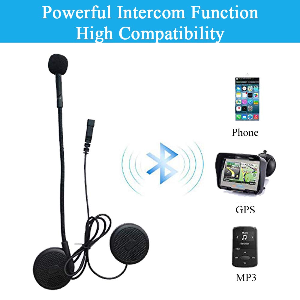 Motorcycle Helmet Wireless Bluetooth Headset Headphones for Helmets Wireless Headphones with Microphone Sound System for Motorcycle 0.27 inches Silm