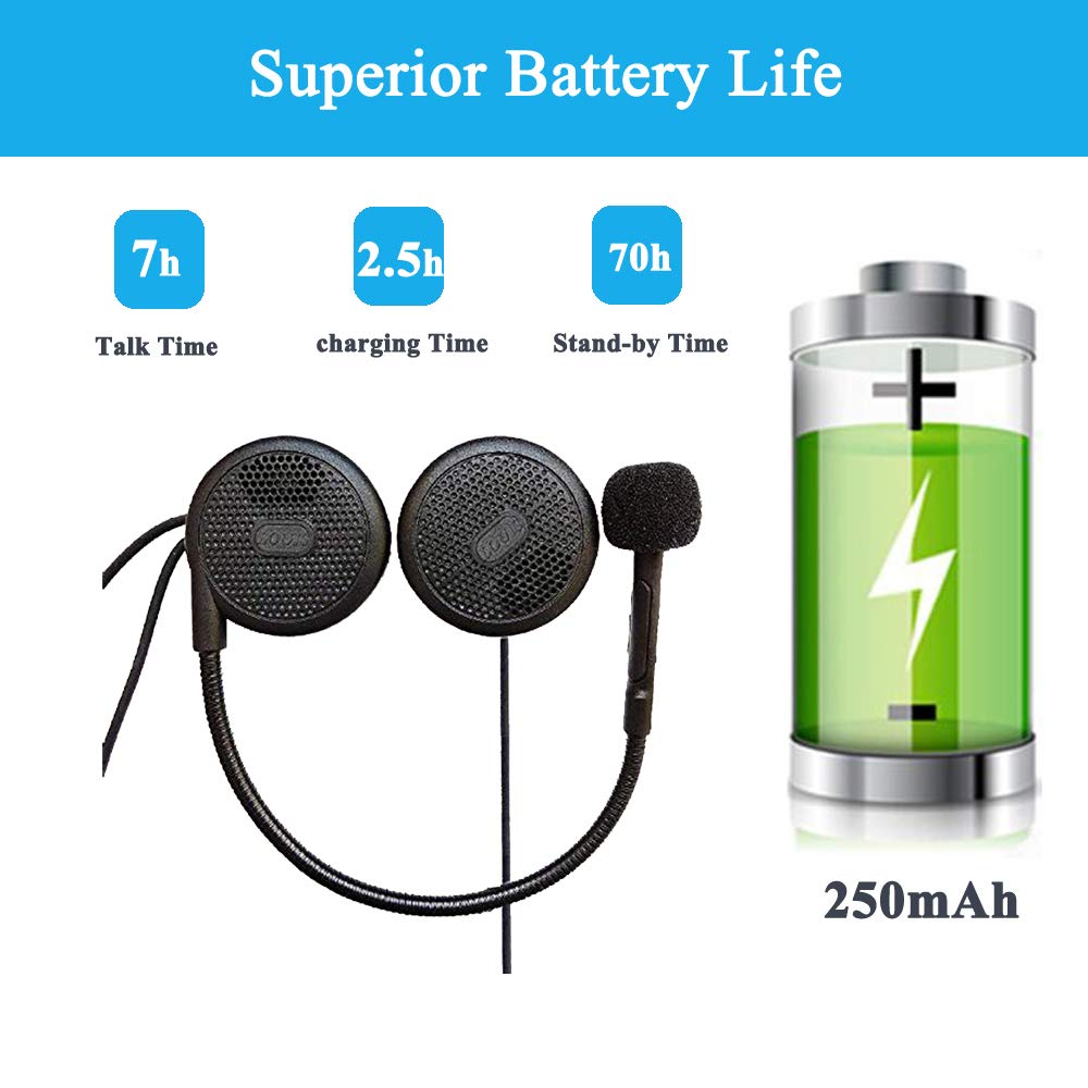 Motorcycle Helmet Wireless Bluetooth Headset Headphones for Helmets Wireless Headphones with Microphone Sound System for Motorcycle 0.27 inches Silm