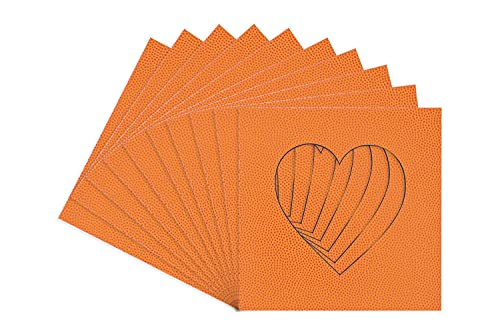 CountryArtHouse Basketball Texture Acid Free 8x8 Heart Picture Frame Mat with White Core Bevel Cut for 4x4 Pictures - Fits 8x8 Frame - Pack of 10 Matboards