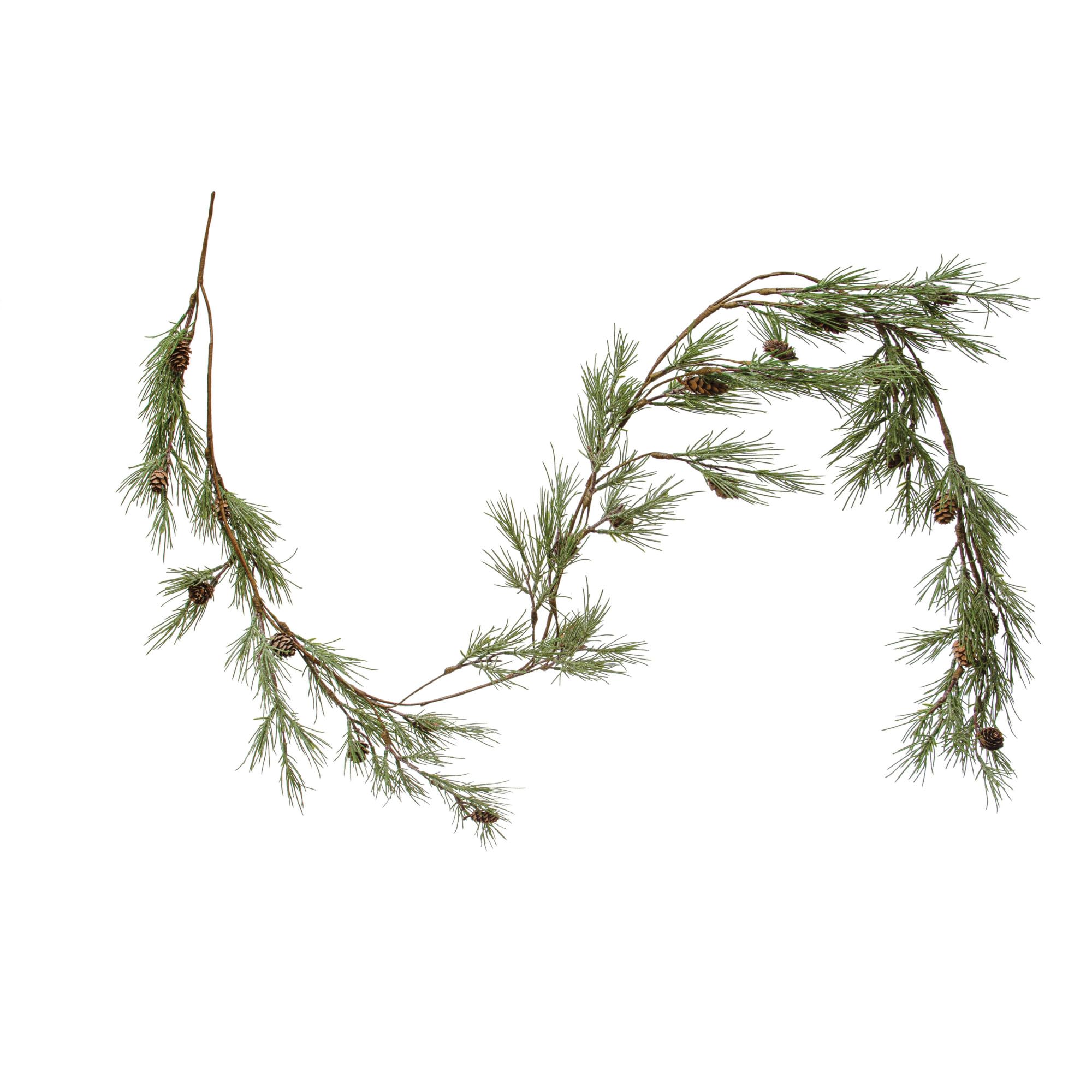 Creative Co-Op Faux Shore Pine Needle Pinecone Garland, Green and Natural