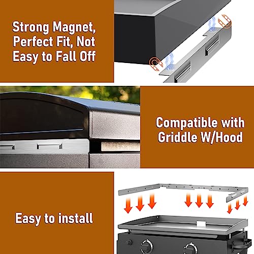 Grarg Wind Guards for Blackstone 28” Griddle,Blackstone Griddle Accessories Stainless Steel Magnetic Wind Screen for Outdoor Backyard BBQ Cooking Gas Saving(28 Inch)
