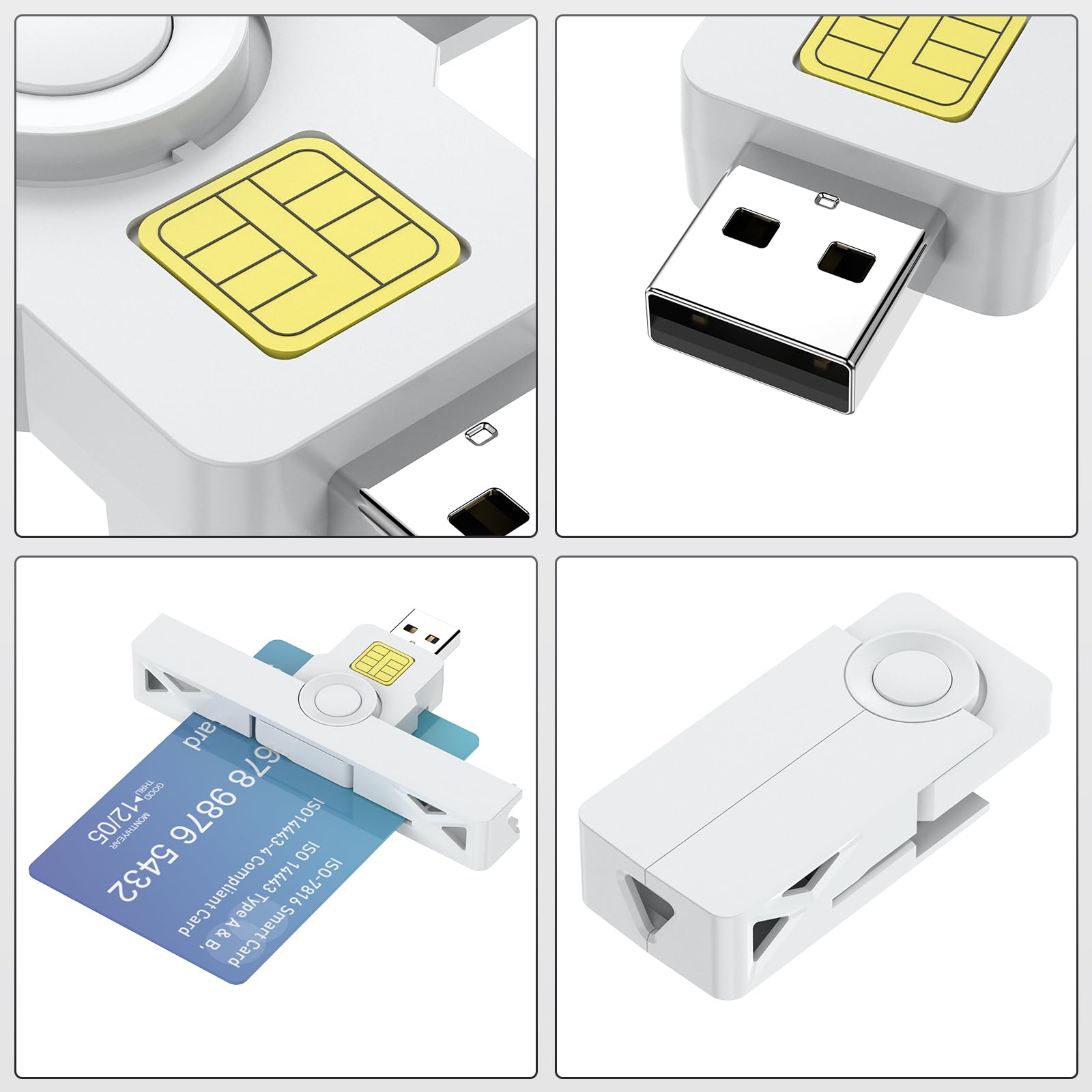 CAC Card Reader, DOD Military USB Common Access CAC Card Reader USB CAC Reader Smart Card Reader Compatible with Windows, Mac OS and Linux