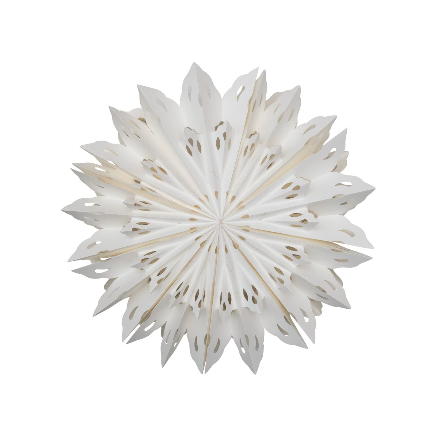 Creative Co-Op Paper Snowflake Ornament, White