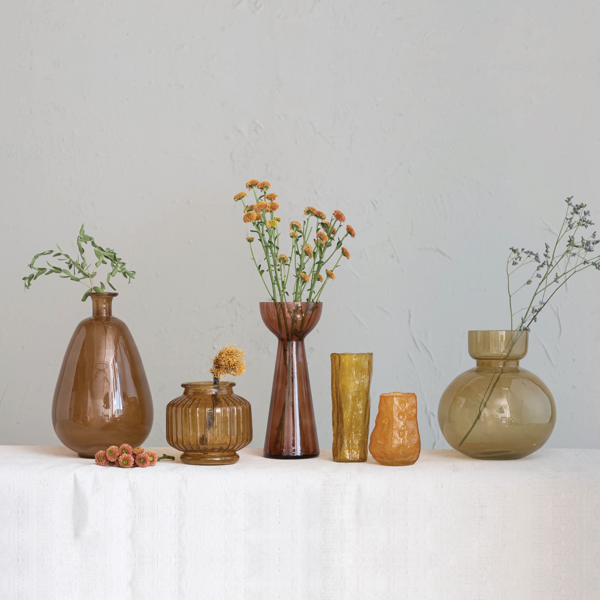 Creative Co-Op Modern Glass Vase, Olive Green