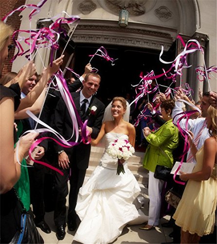 wishprom Ribbon Stick Wands Streamers for Wedding Party Favor (Black-30PCS)