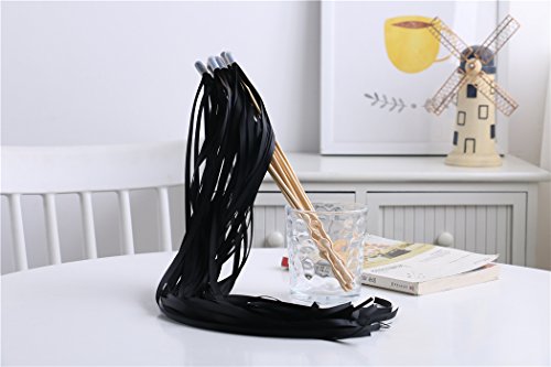 wishprom Ribbon Stick Wands Streamers for Wedding Party Favor (Black-30PCS)