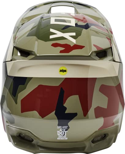 Fox Racing V1 Core Motocross Helmet, BNKR Green Camo, XX-Large