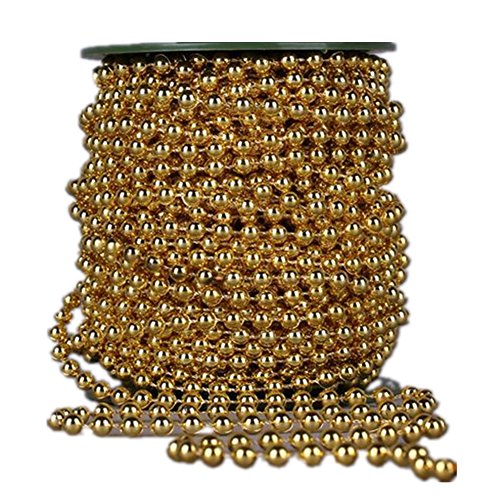 Ltvystore 82Feet/25Meter Roll Gold Pearl String Party Garland Wedding Centerpieces Bridal Bouquet Crafts Decoration