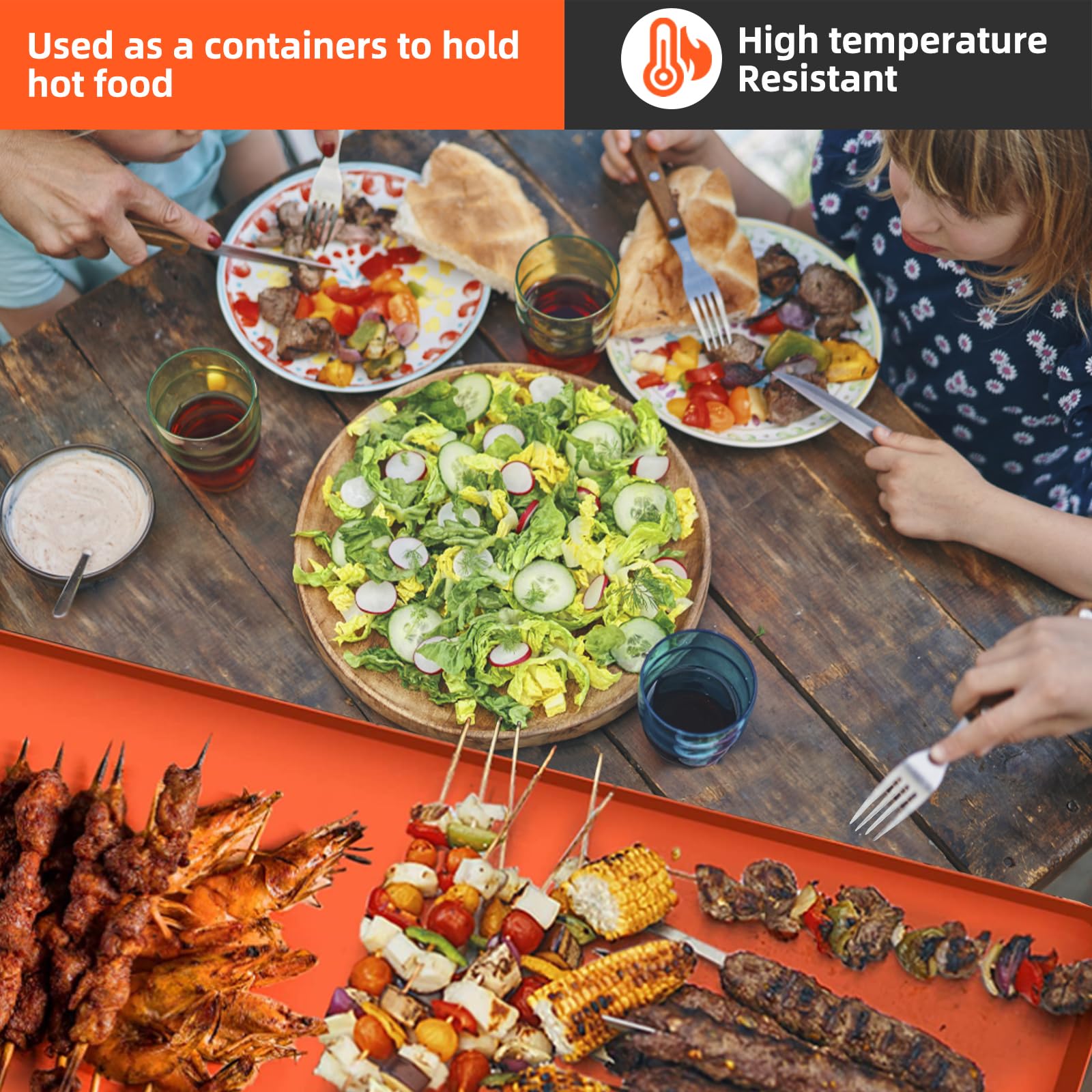 Hbaxbm 28 in Griddle Mat Silicone Full Coverage for Blackstone 28 Inch - Heavy Duty Food Grade Grill Protect Your from Dirt & Rust Silver