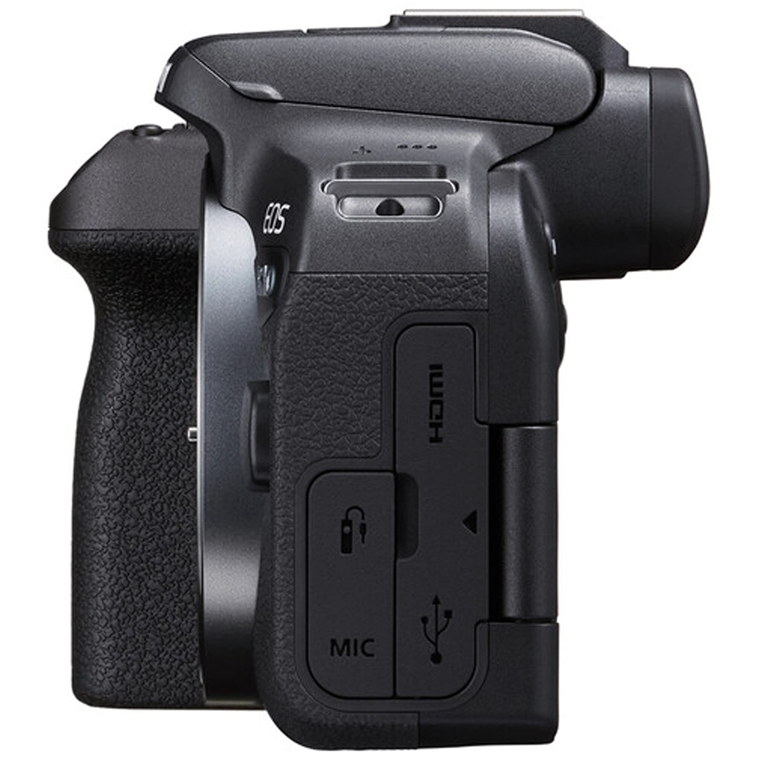 Canon EOS R10 Mirrorless Camera with Video Creator Kit + Canon RF-S 18-45mm f/4.5-6.3 is STM Lens + 2pc 64GB Memory Cards + Tripod & More (Renewed)