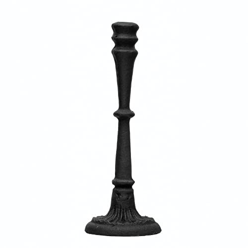 Creative Co-Op Cast Iron Taper Holder, 12.25", Black