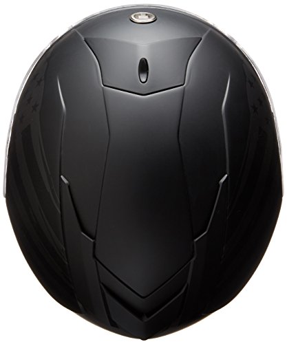 Torc T14B Bluetooth Integrated Mako Full Face Helmet with Flag Graphic (Flat Black, Large)