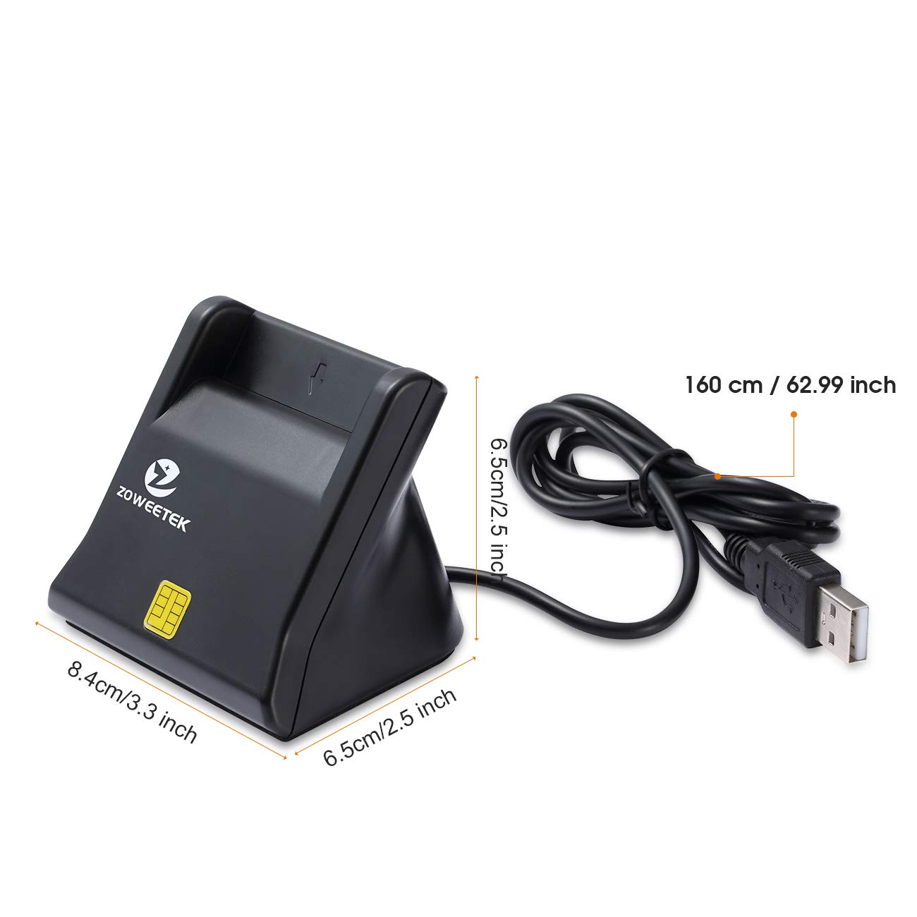 ZOWEETEK CAC Reader, CAC Card Reader Military, DOD Military USB Common Access CAC Smart Card Reader, Compatible with Windows, Mac OS and Linux