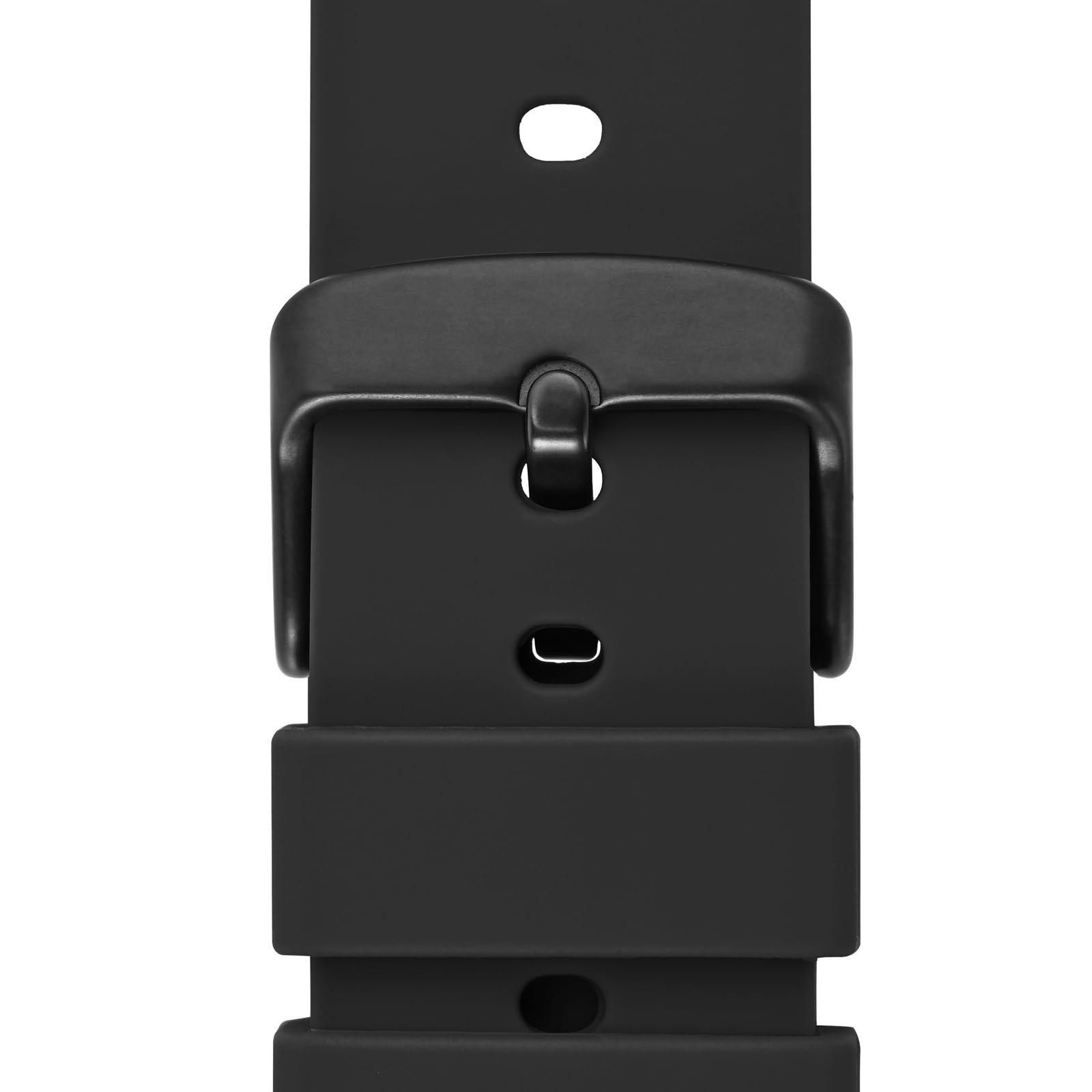 WOCCI 22mm Silicone Watch Band, Quick Release Rubber Replacement Strap with Black Stainless Steel Buckle (Black)