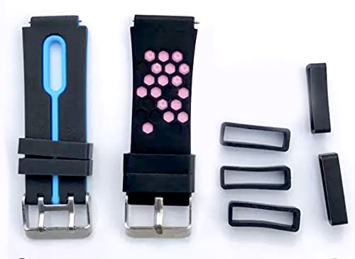 Aliotech 4pcs Rubber Leather Watch Band Strap Loops Black Silicone Replacement Resin Watch Bands Keeper Holder Retainer (Size: 20mm)