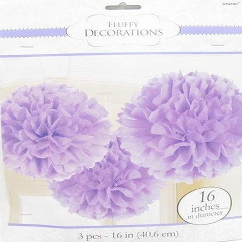 Amscan Round Fluffy Tissue Hanging Decoration, One Size, Lilac
