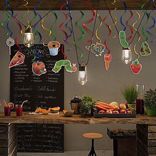 LINGTEER The Very Hungry Caterpillar Butterfly Swirls Streamers - 20 Pcs Children's Reading Story Birthday Party Decorations.