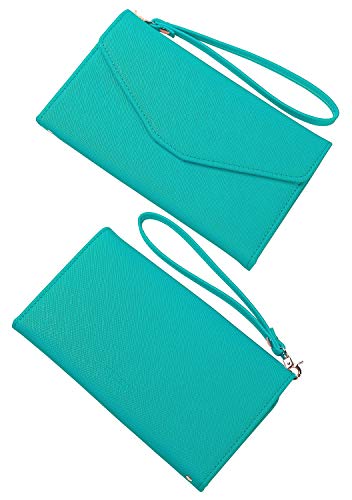ZOPPEN Passport Holder Women Travel Wallet Rfid Blocking Passport Cover Document Organizer Strap Ver.5, #25 Emerald Green