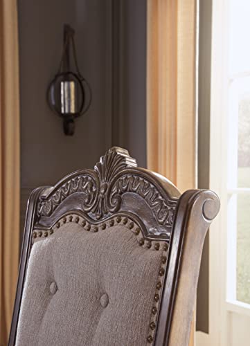 Signature Design by Ashley Charmond Antique 19" Upholstered Dining Chair, 2 Count, Brown