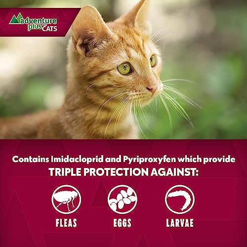 Adventure Plus Triple Flea Protection for Cats β Spot on Flea & Tick Prevention for Cats between 5-9lbs β 4 Doses