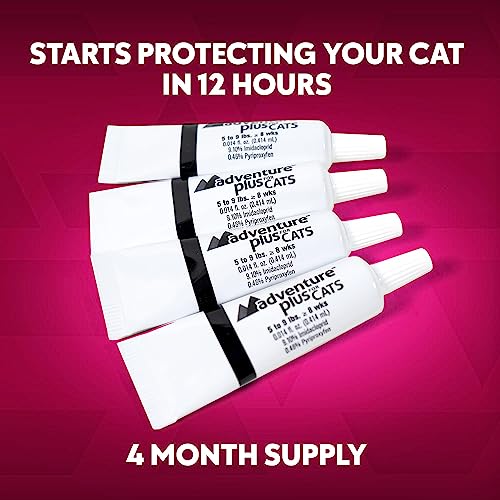 Adventure Plus Triple Flea Protection for Cats β Spot on Flea & Tick Prevention for Cats between 5-9lbs β 4 Doses
