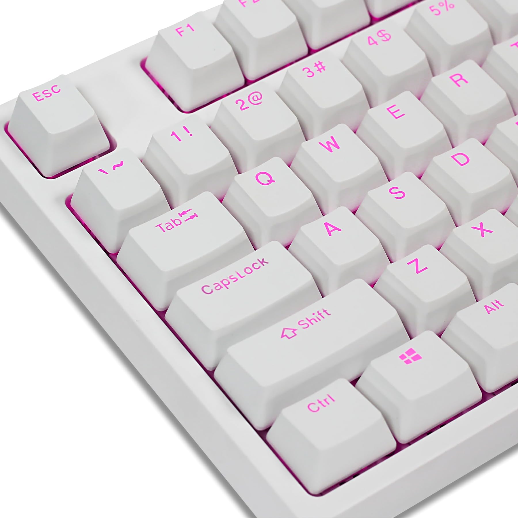 Happy Balls PBT Keycaps Backlit Cherry MX Keycap Set Doubleshot OEM Profile Key Caps for MX Switches Mechanical Keyboards (White Keyset)