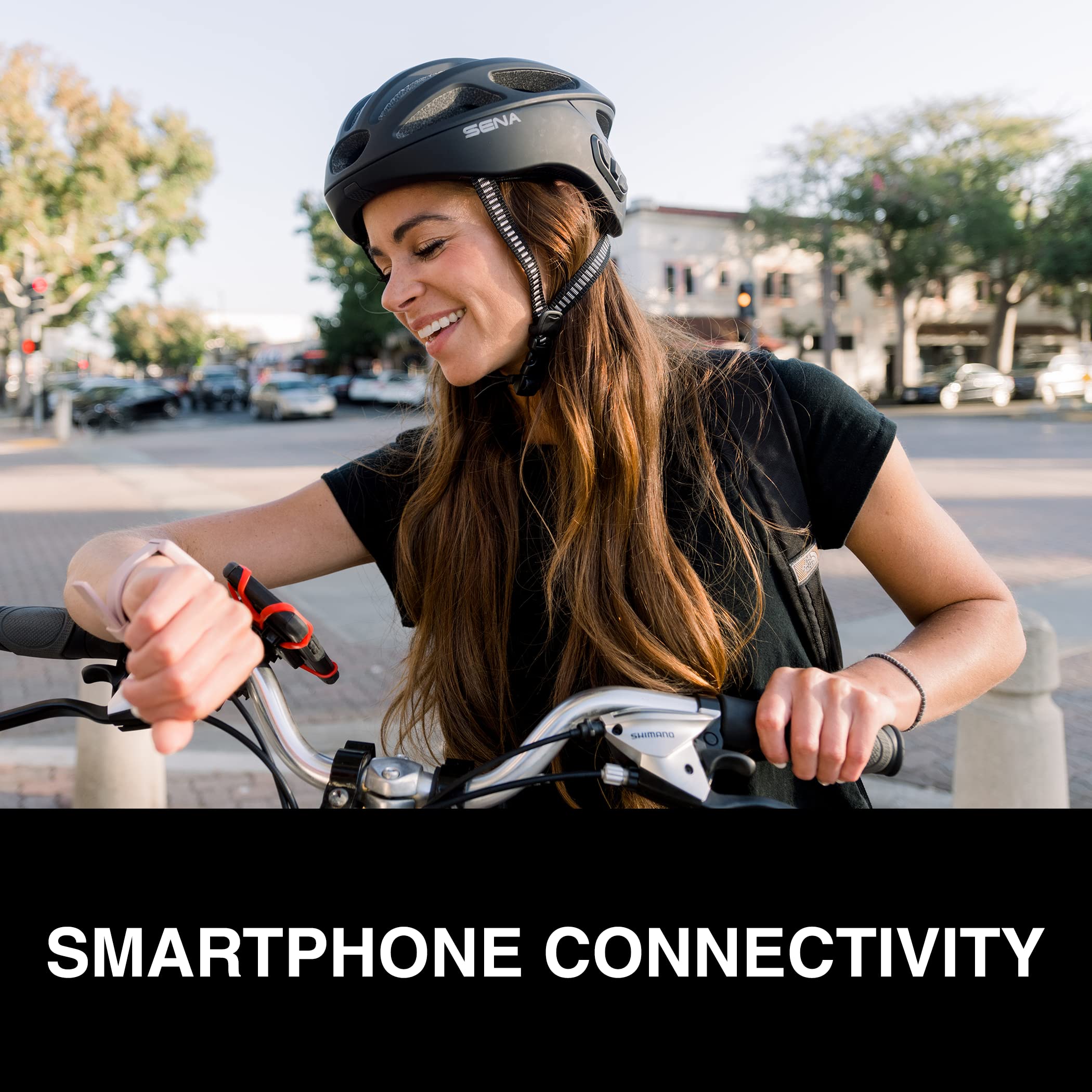 Sena R1 Smart Cycling Helmets (Matte Black and Electric Tangerine)