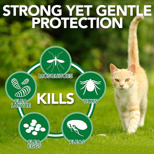 Vet's Best Flea and Tick Home Spray for Cats | Flea Treatment for Cats and Home | Plant-Based Formula | 96 Ounces Refill