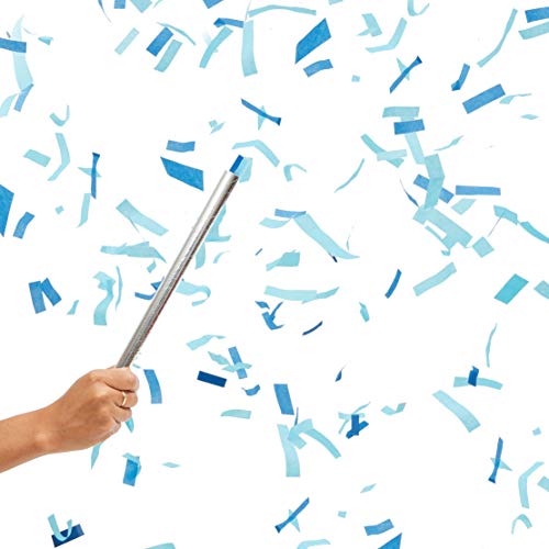 Blue Confetti Wand for Boy Gender Reveal Party (0.75 x 13.8 Inches, 12 Pack)