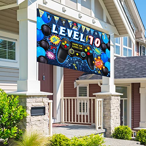 Vlipoeasn 10th Birthday Decorations for Boys 10th Video Game Birthday Decorations 10 Birthday Video Game Backdrop 10 Birthday Backdrop for Boys