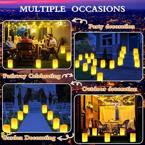 Supervitae 200 Pieces Plastic Luminaria Bags Set Including 100 and LED Waterproof Candle for Christmas Decorations, Hanukkah Lights, Easter, Wedding White