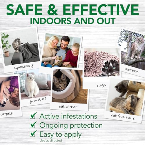 Vet's Best Flea and Tick Home Spray for Cats | Flea Treatment for Cats and Home | Plant-Based Formula | 96 Ounces Refill