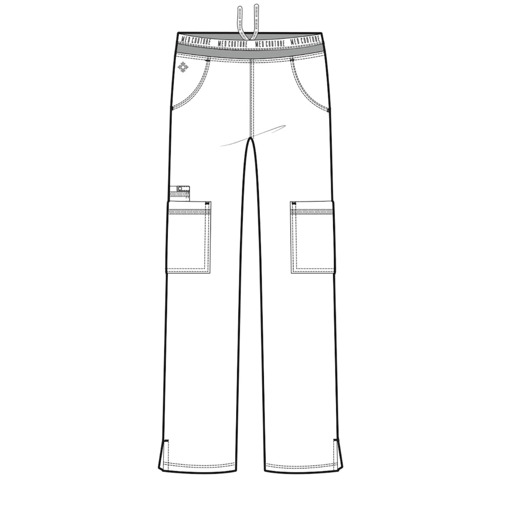 Med Couture Women's Yoga Pull-On Pant with 7 Pockets Ultra-Soft Rib-Knit Waistband and 2-Way Stretch Technology - MC7739, S, Lilac