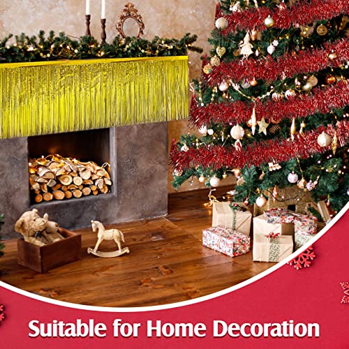Crowye 10 Pcs Graduation Parade Float Decorations, Include Foil Fringe Garland Set of 4 and Metallic Twist Garland Set of 6, Car Decorations for Congrats Grad (Bright Gold and Red)