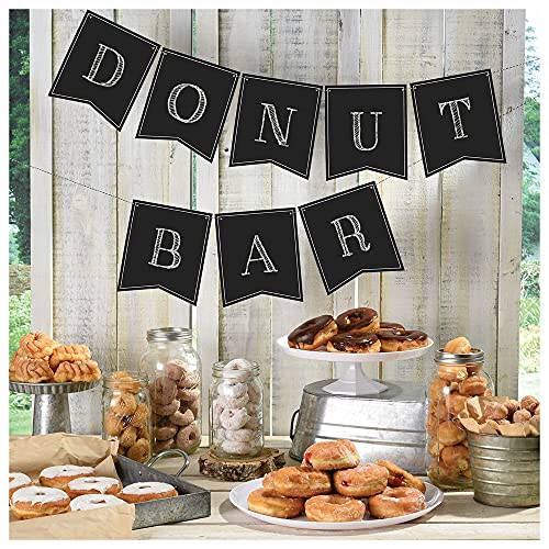Amscan Party Supplies Customizable Chalkboard Paper Pennant Banner, 15ft, Black