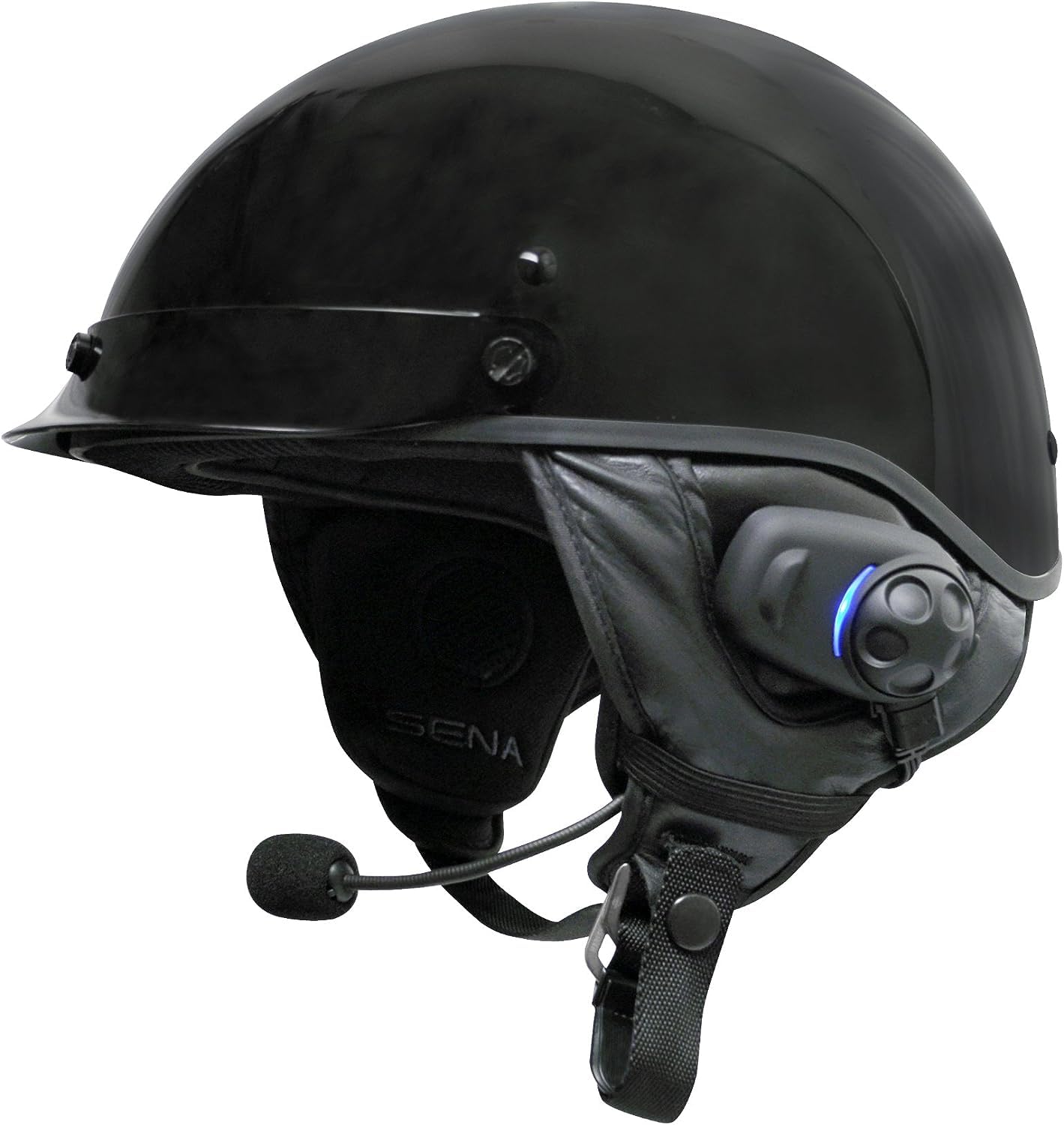 Sena SPH10H-FM-01 Motorcycle Bluetooth Stereo Headset and Intercom with Built-in FM Tuner for Half Helmets, Black