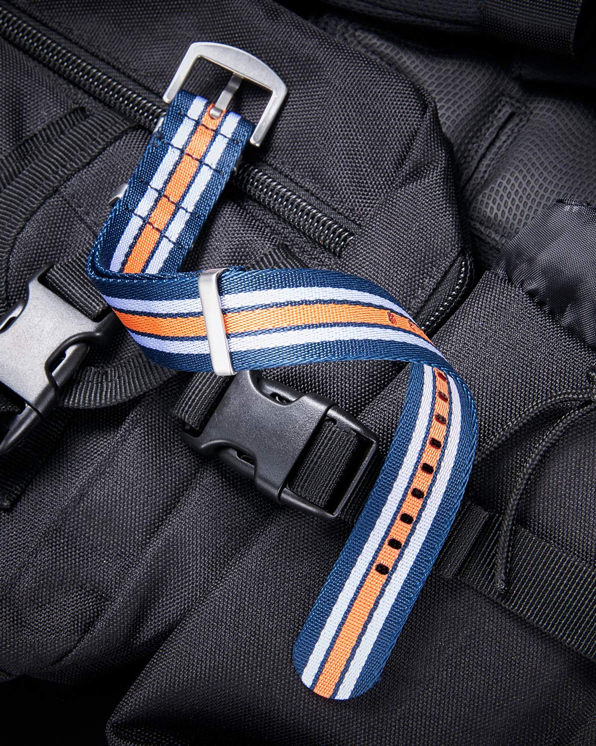 BINLUN Nylon Watch Band Thick G10 Premium Ballistic Nylon Multicolor Replacement Watch Straps with Stainless Steel Buckle for Men Women 18mm 20mm 22mm 24mm