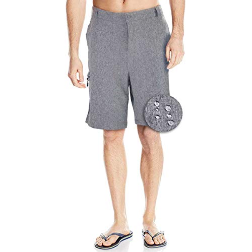 Facitisu Mens Waterproof Amphibian Workout Shorts Casual Athletic Golf Short Pants (Grey, 34)