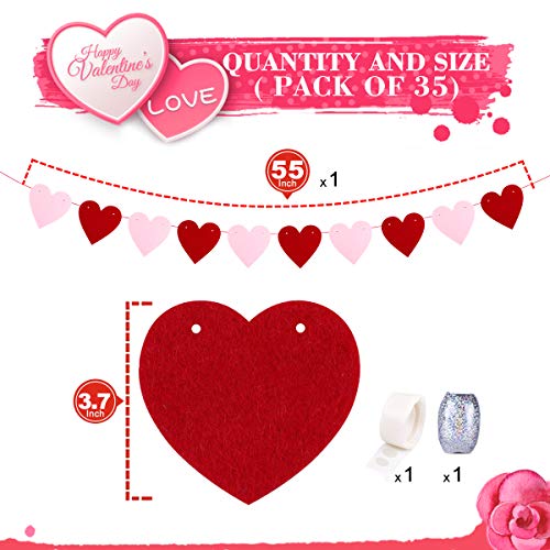 Valentines Day Decorations, Pink Love Heart Balloons Kit for Valentine’s Day Decor Wedding Propose Engagement Anniversary Party Decor Bridal Ornaments