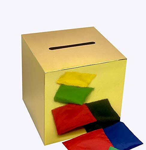 JC HUMMINGBIRD Shining Gold Large Envelope Party Gift Card Money Box Wishing Well 10"x10"