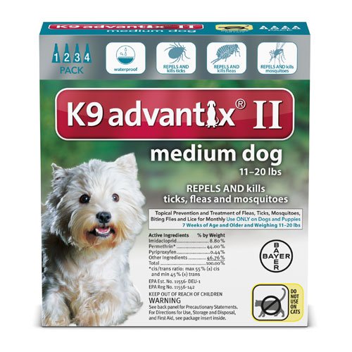 Bayer Animal Health K9 Advantix II for Dogs 11-20 pounds - 4 Month Supply by K-9 Advantix_AB