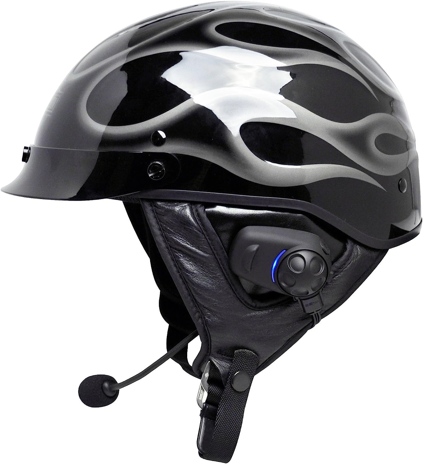 Sena SPH10H-FM-01 Motorcycle Bluetooth Stereo Headset and Intercom with Built-in FM Tuner for Half Helmets, Black