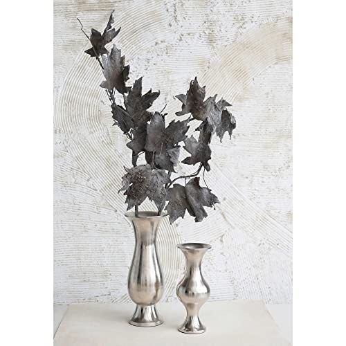 Creative Co-Op Cast Aluminum Vase, Nickel Finish