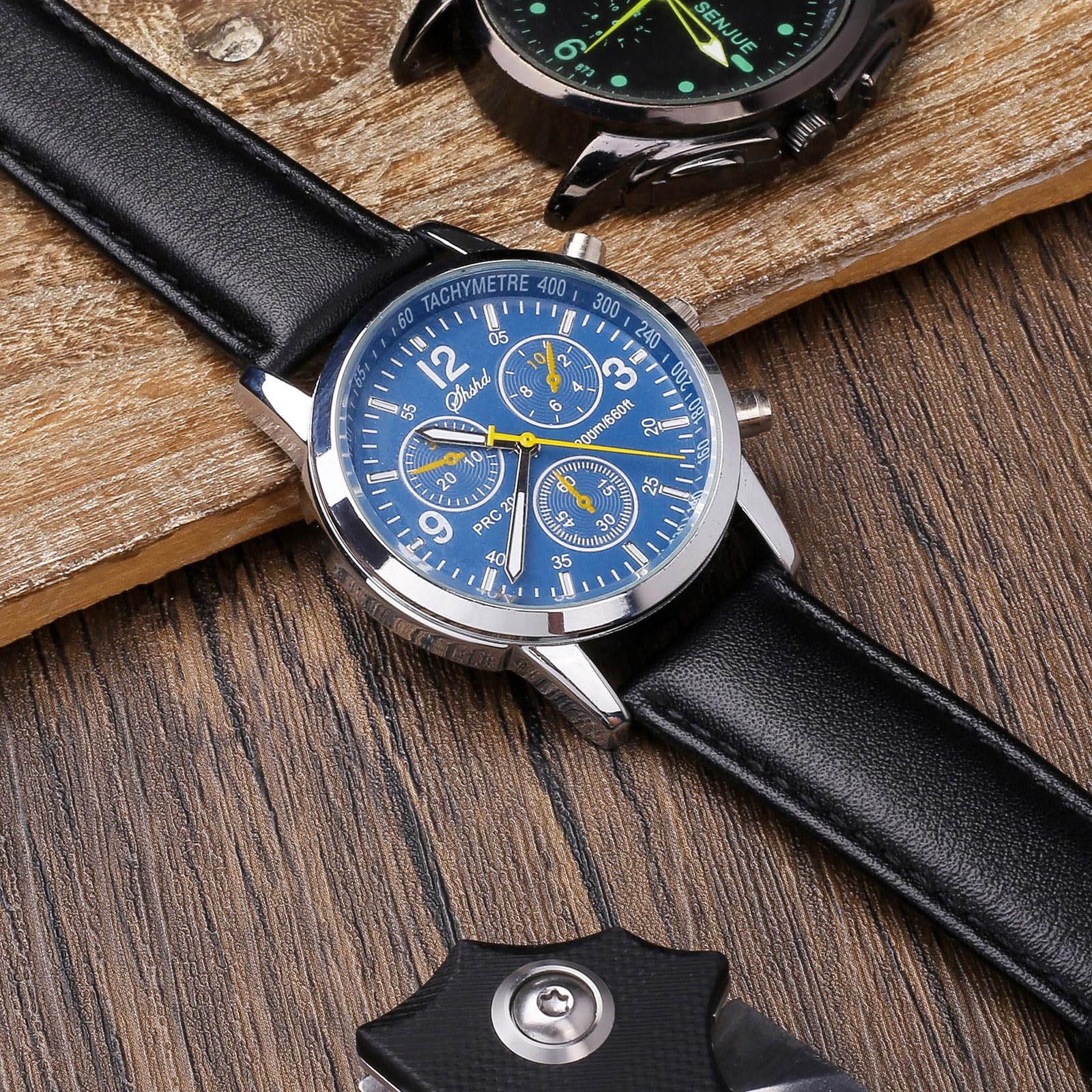 Berfine 22mm Black Calf Leather Watch Band Replacement,Extra Soft Watch Strap for Men Women