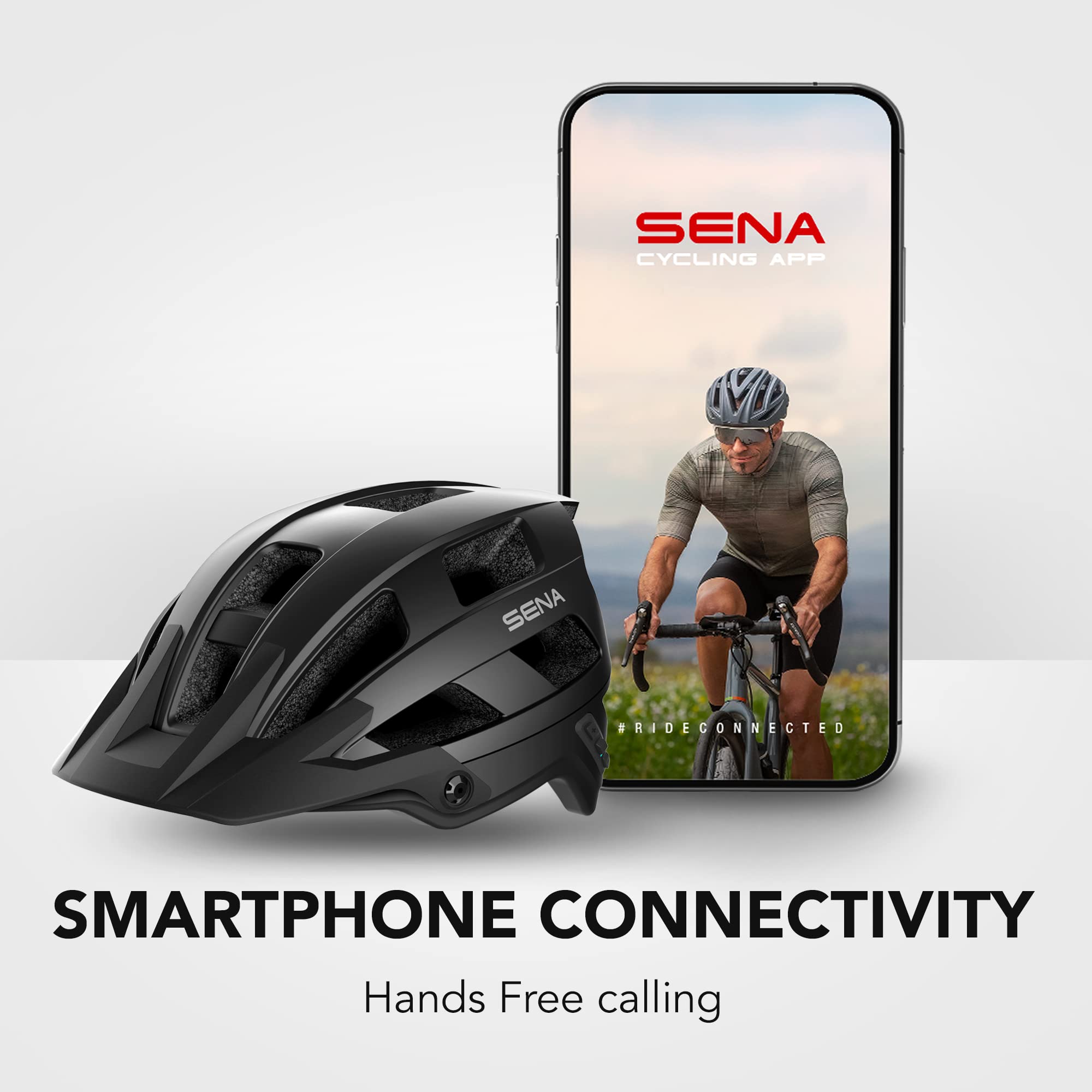 Sena Smart Communications Mountain Bike Helmets - M1 / M1 EVO (M1, Matte Black, Medium)