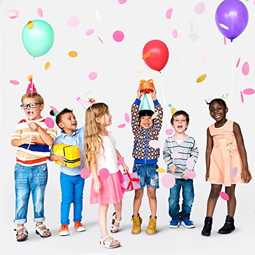 VCOSTORE Tissue Paper Confetti Circles - Round Confetti Dots,Large Table Confetti for Wedding Birthday Party Decoration and Gift Box decoration, 5000 pieces -Pink & Gold Mix Confetti,