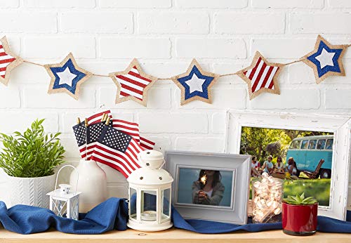 DII 4th of July Home Décor Indoor/Outdoor, Garland, 71", Patriotic Stars