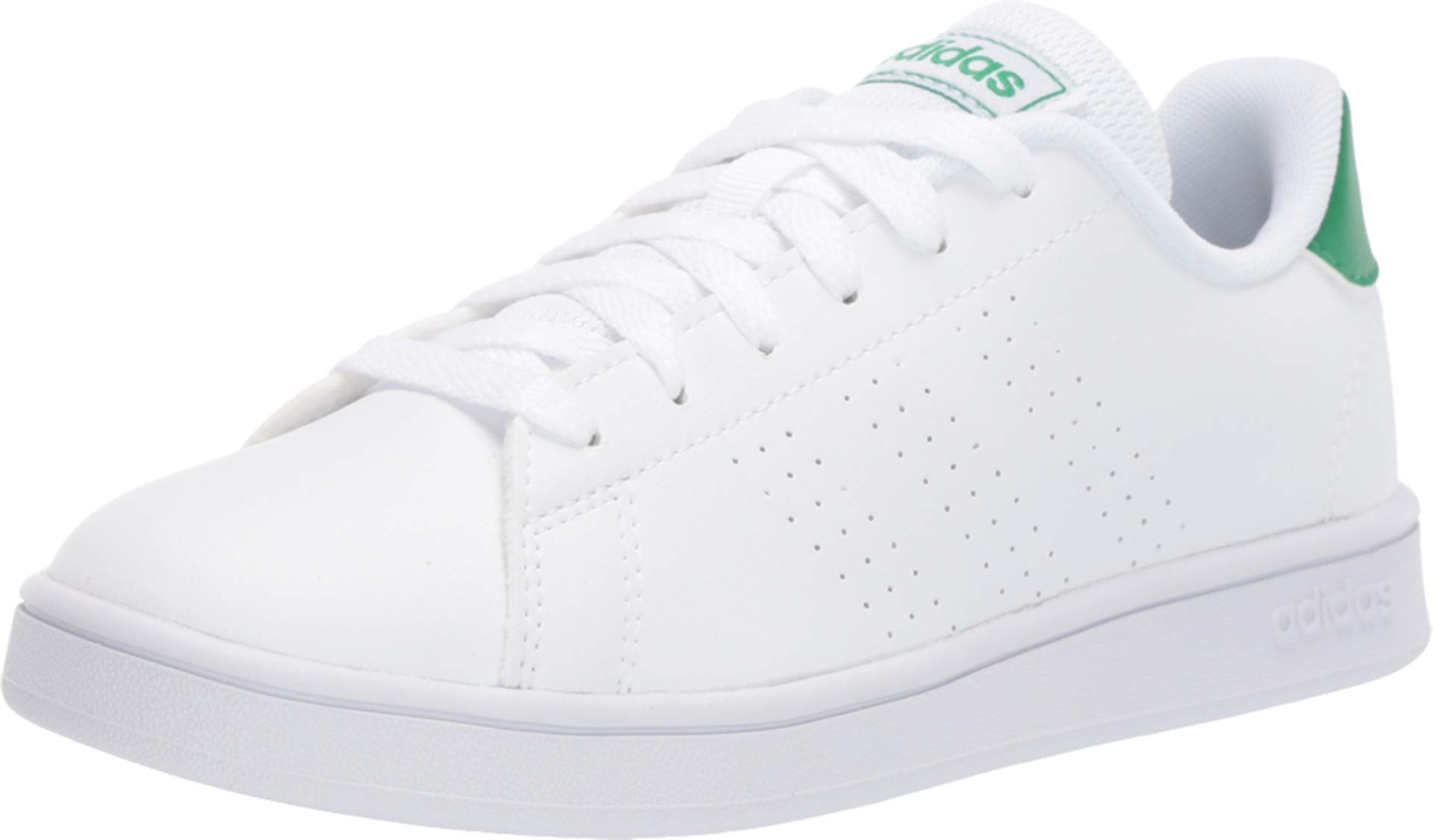 adidas Advantage Sneaker, Footwear White/Green/Grey Two, 13 US Unisex Little Kid