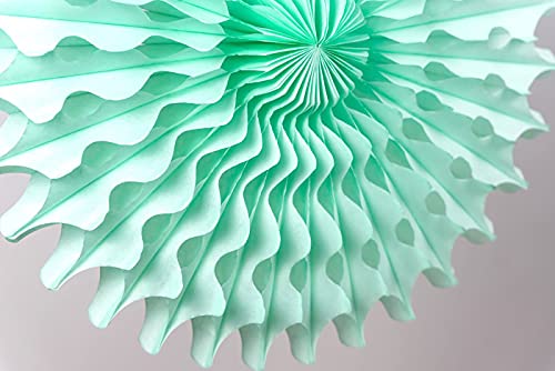 Mint Gold Birthday Decorations Mint Cream Gold Polka Dot Paper Fans for Trial Baby Shower Decorations Mint Gold Wedding/Mint First Birthday Decorations Mint Gold Bridal Shower Decorations